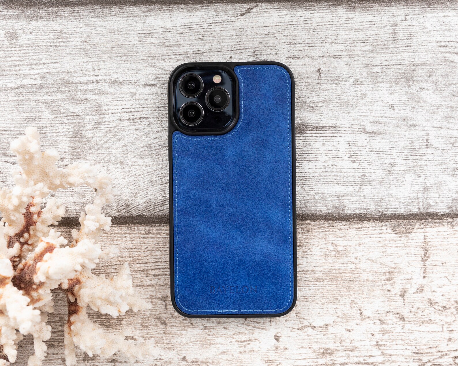 Blue Iphone 13 Pro Max Magsafe Black Leather Iphone Case - Etsy