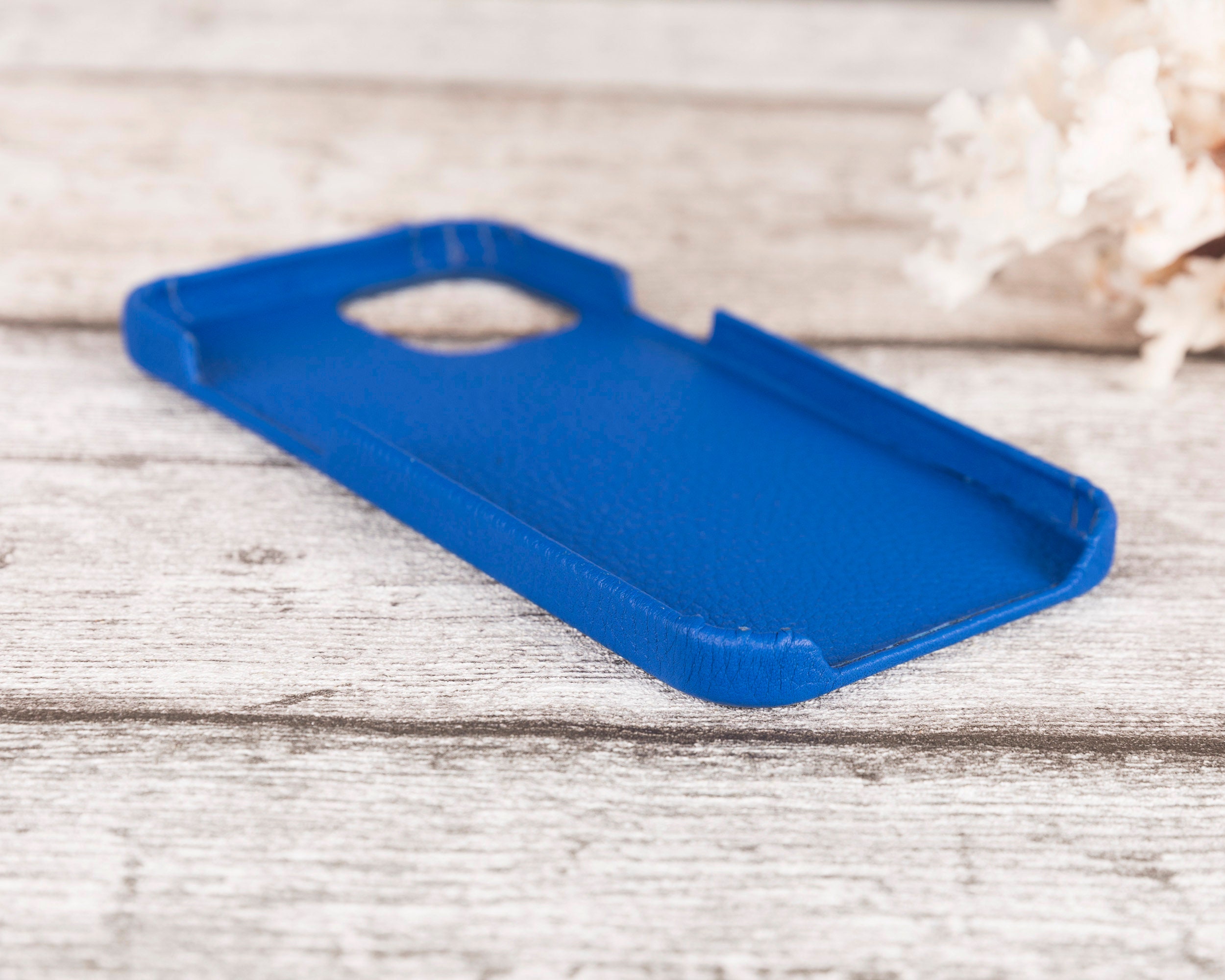 Royal Blue Full Grain Leather Case for iPhone 12 and 12 Pro - Etsy