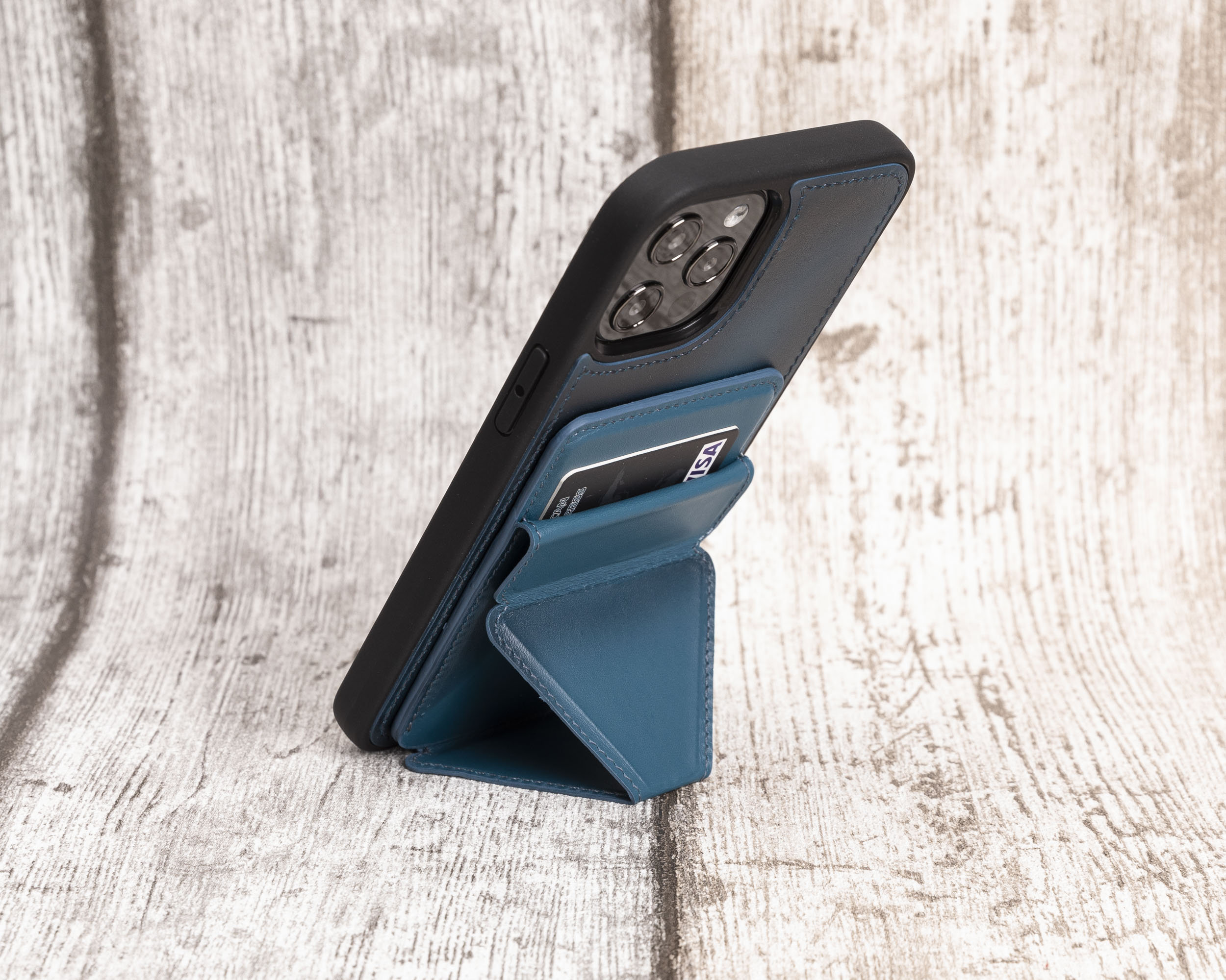 IPhone 12 & iPhone 12 Pro Genuine Leather Stand Case With Card Slot ...