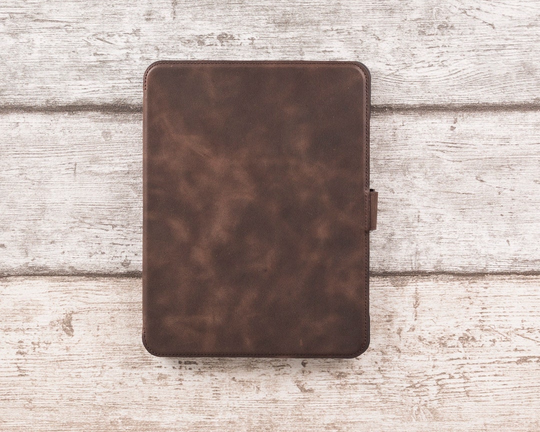 Dark Brown Leather Custom Case Compatible With iPad Pro 12.9" Kickstand ...