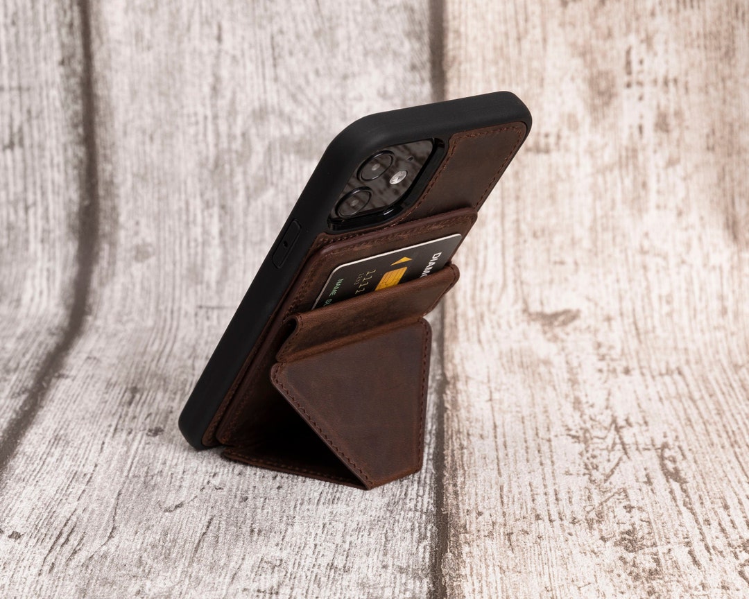 Genuine Leather Stand Case With Card Slot for iPhone 12 & iPhone 12 Pro ...