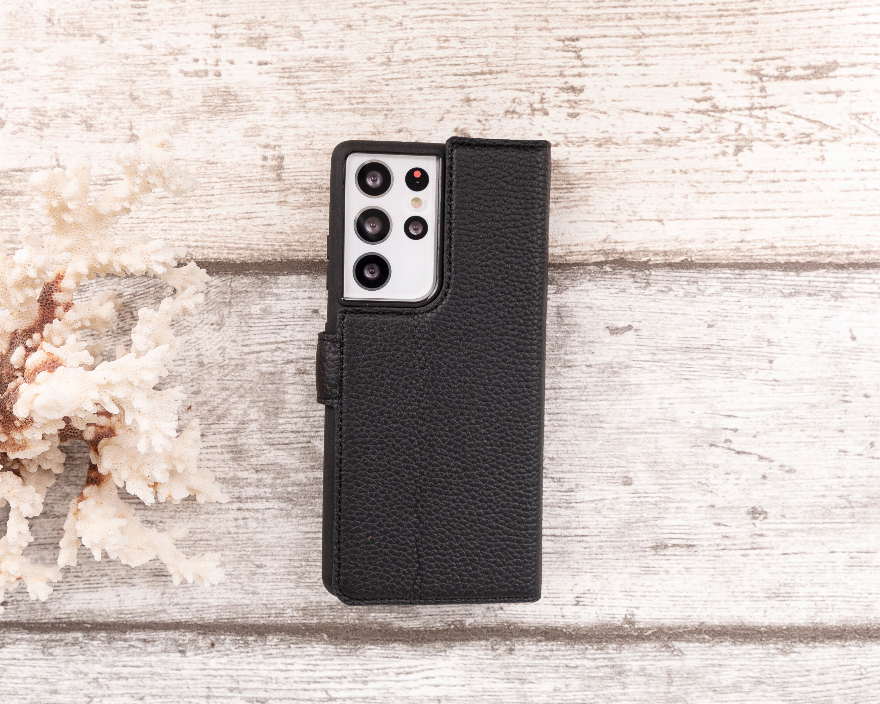 Custom Galaxy S21 Ultra Case, Genuine Leather Magnetic Detachable ...