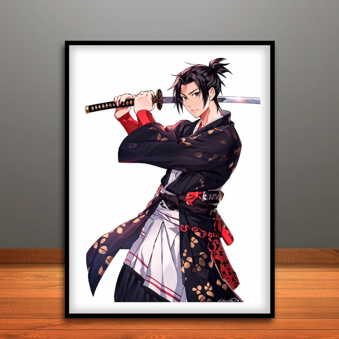 Anime Male Samurai Vtuber Dopamine Decor Apartment Décor Japanese ...