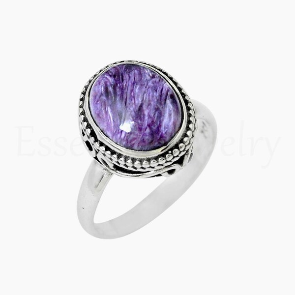 Charoite Ring - Etsy