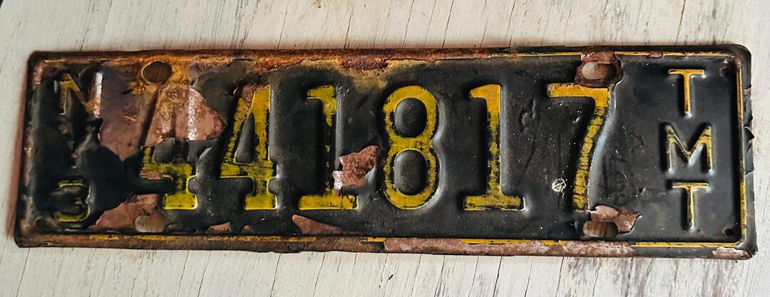 Vintage 1950s NY Truck Mileage Tax License Plate: TMT Plate - Etsy