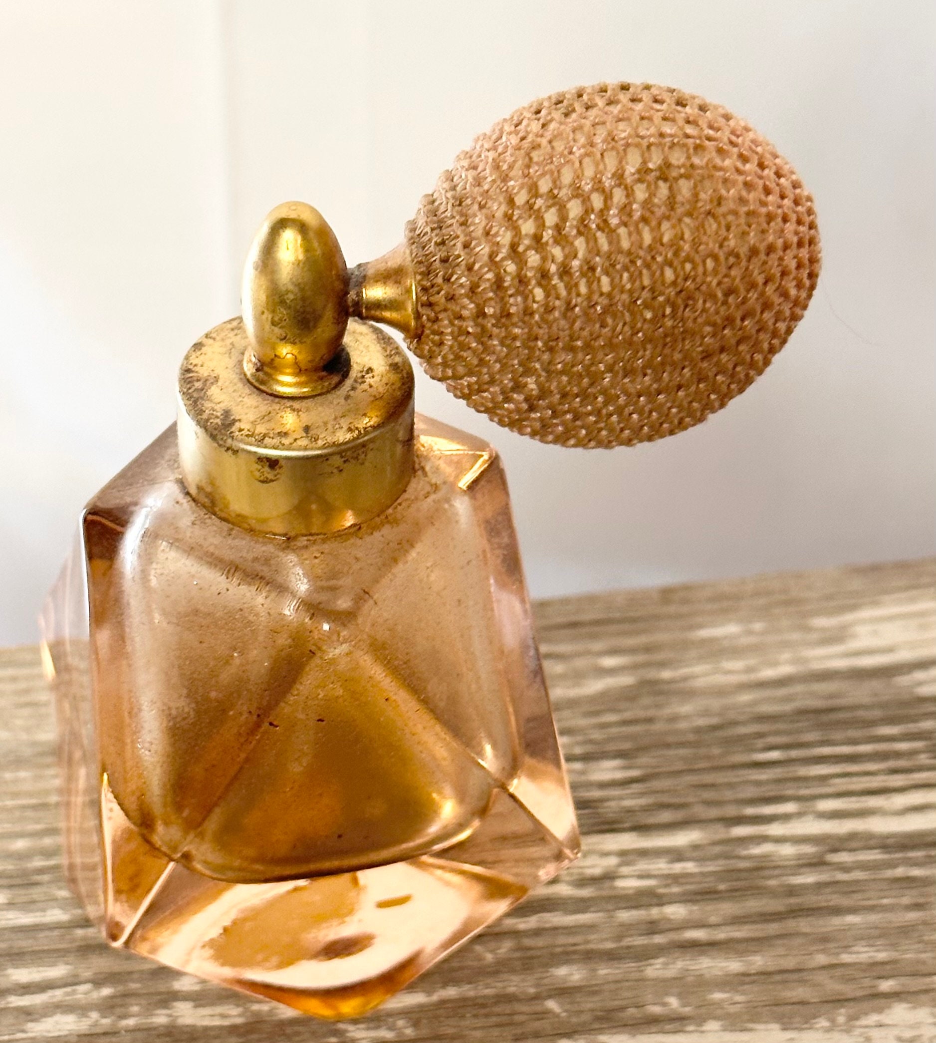 Vintage Perfume Atomizer, St Austria Perfume, Rose Thick Glass Bottle ...