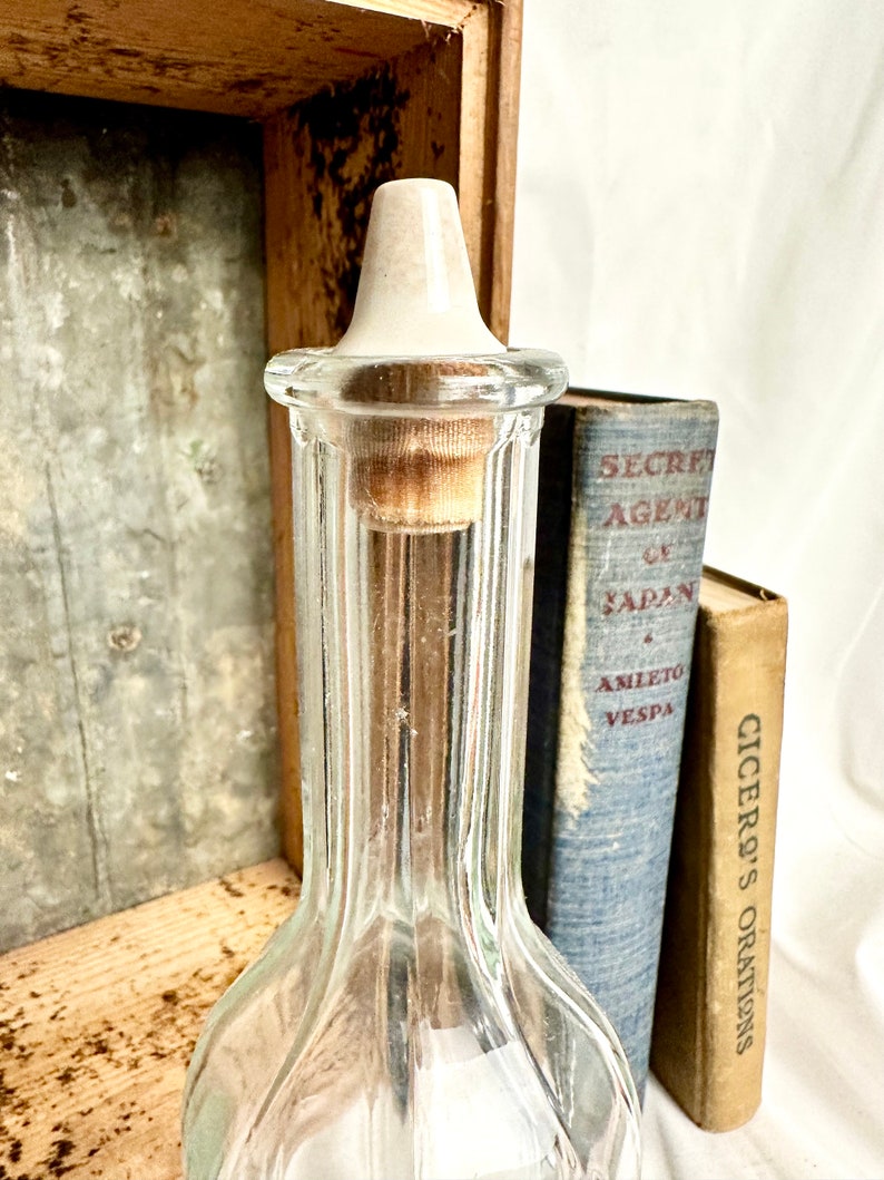 Vintage Barber Shop Glass Bottle With Porcelain Stopper, 1950s - Etsy