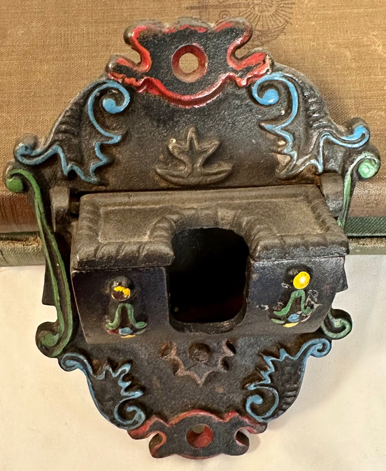 Vintage Wilton Black Cast Iron Lidden Match Holder Matchstick - Etsy