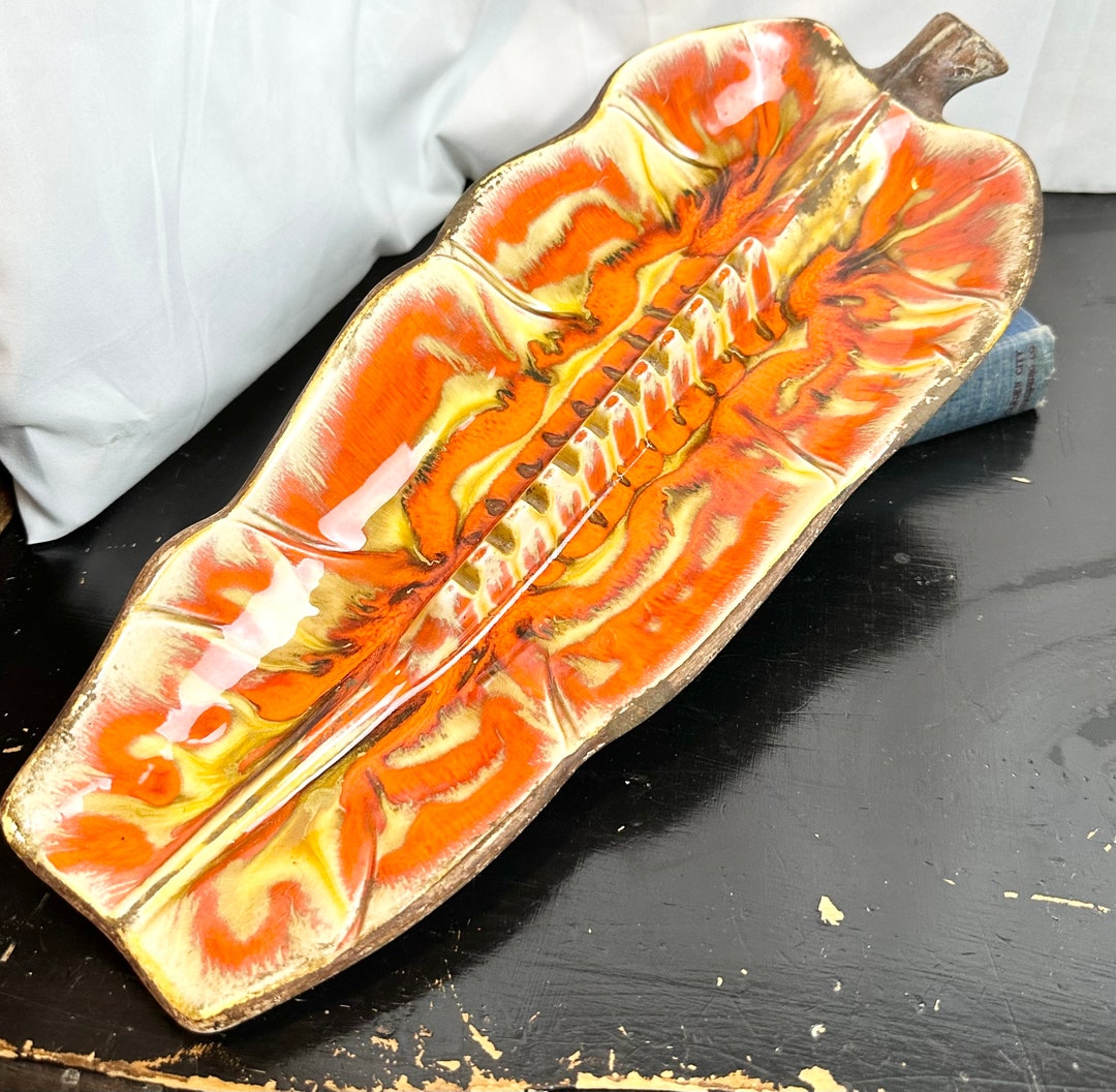 Vintage Palm Tree Pottery, Tiki, Modern, Leaf Ashtray Serving Tray ...