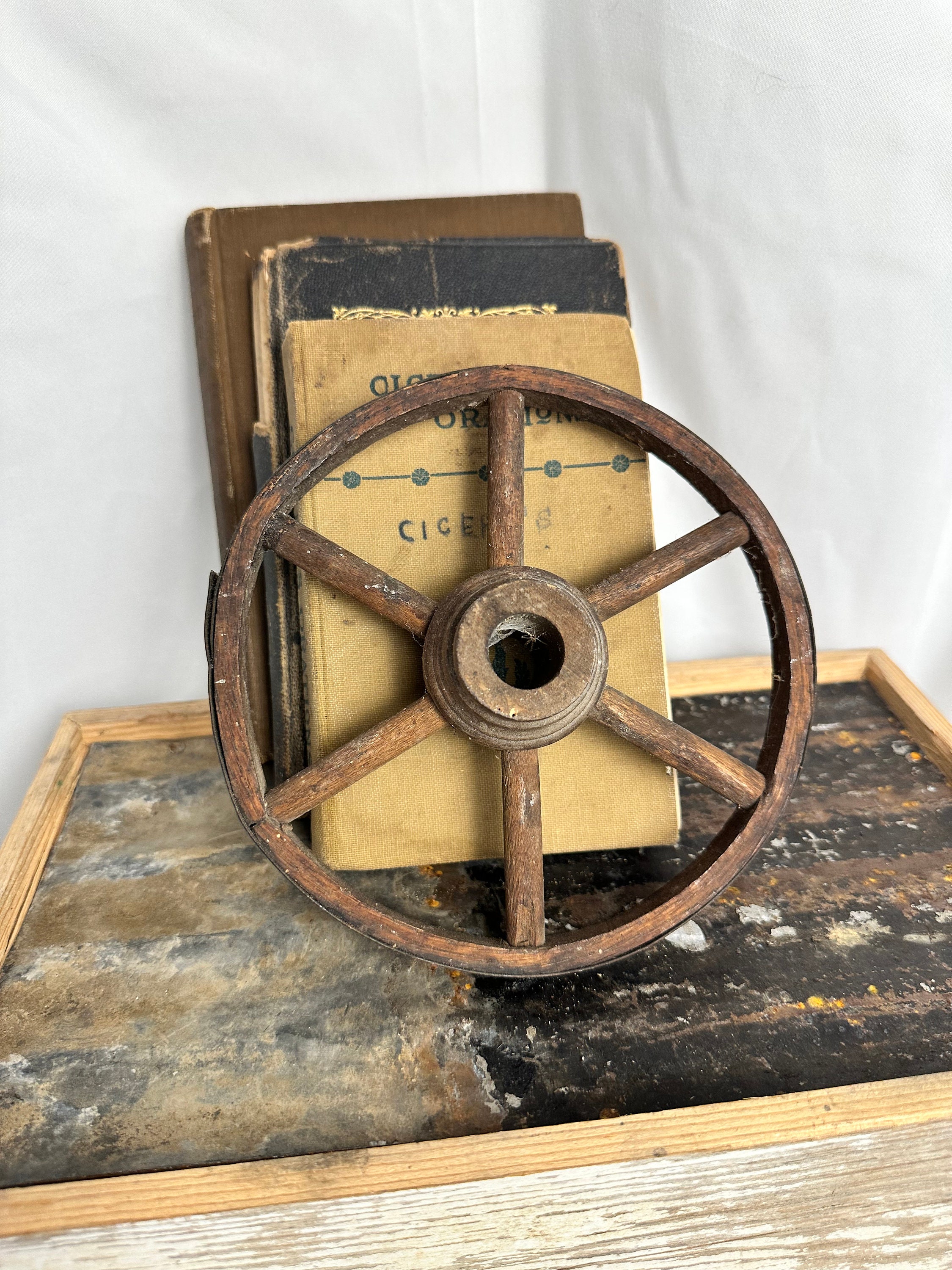 Wood Wagon Wheel, Vintage, Primitive Wheel, Farmhouse Decoration ...