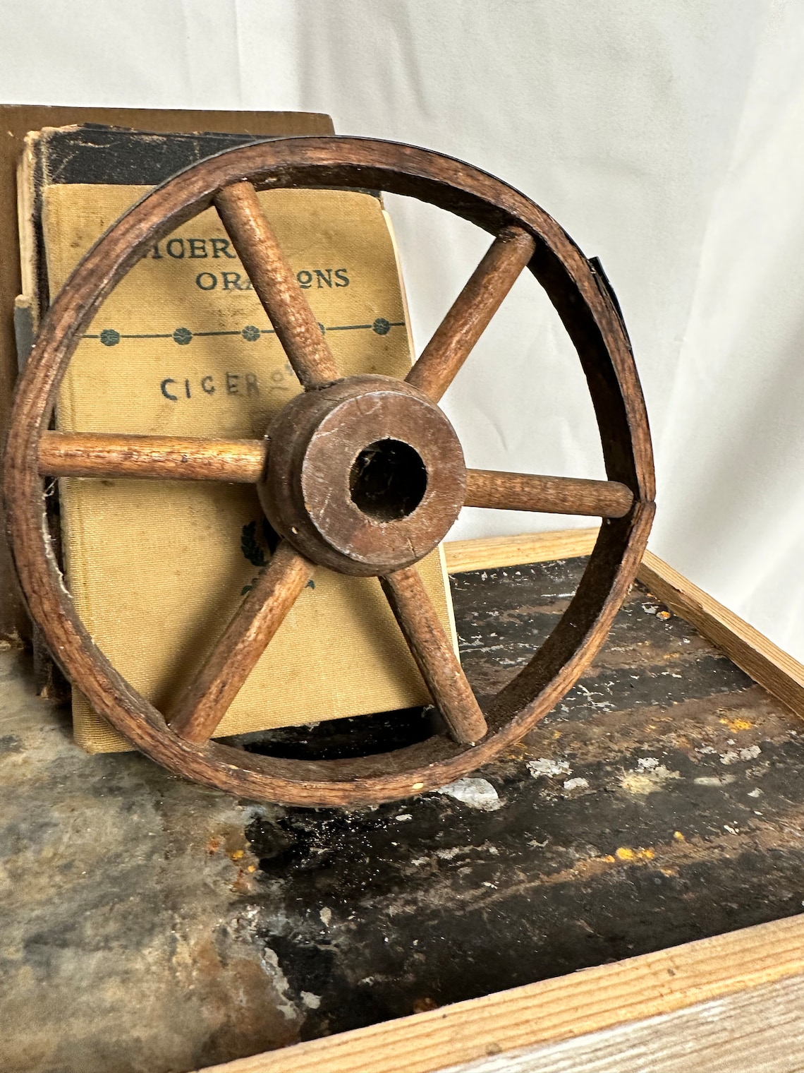 Wood Wagon Wheel, Vintage, Primitive Wheel, Farmhouse Decoration ...