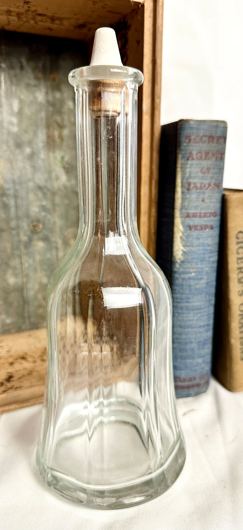 Vintage Barber Shop Glass Bottle With Porcelain Stopper, 1950s - Etsy