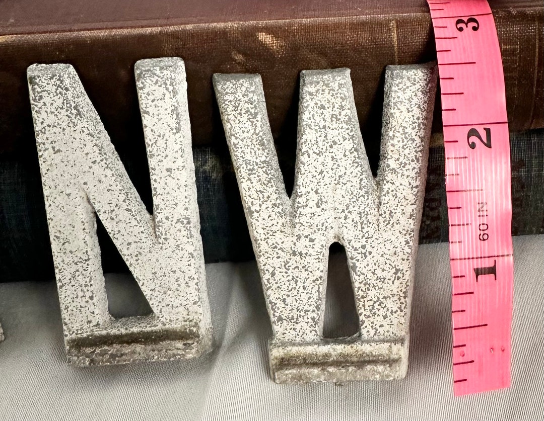 Vintage Small Aluminum Mailbox Letters – Stand-up Aluminum Address ...