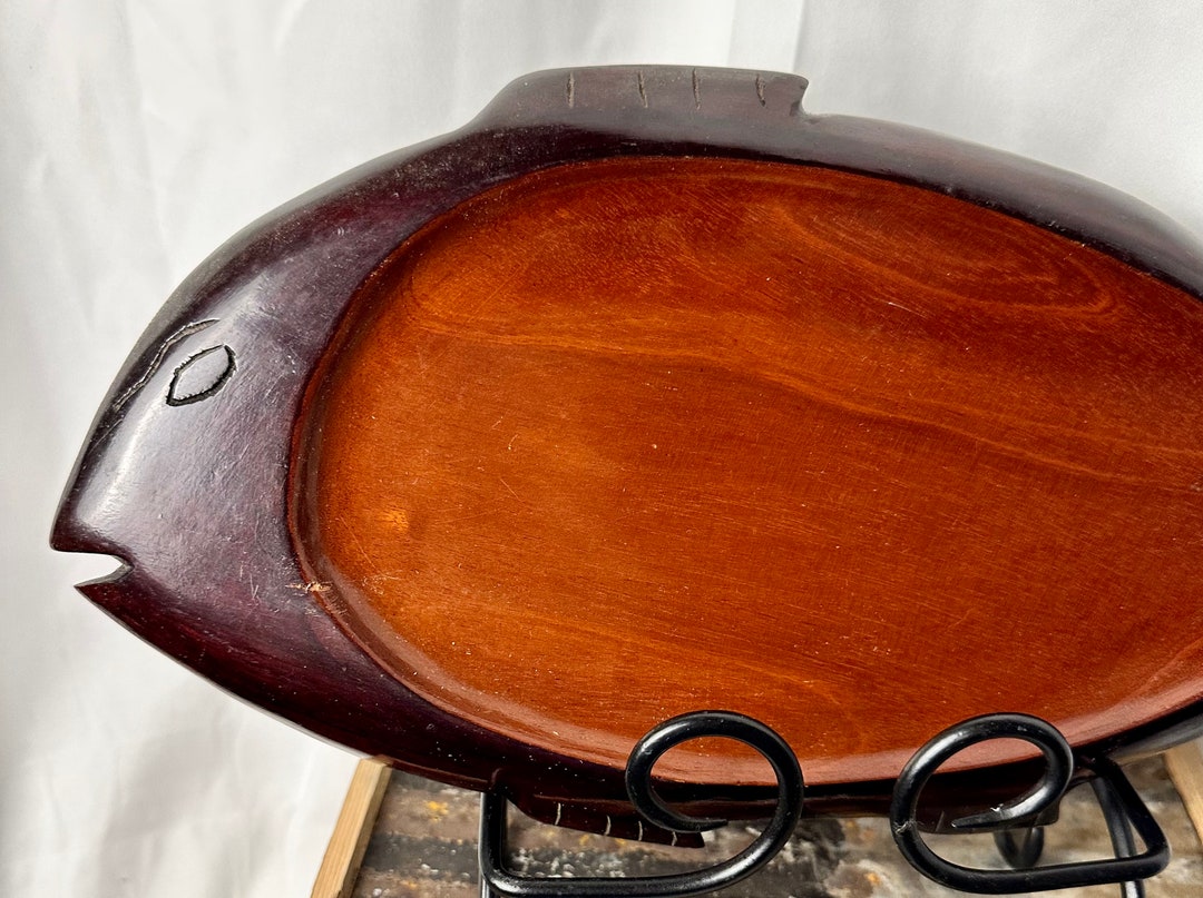 Charcuterie Board, Mid Century, Fish Shaped, Vintage Wood Tray, St ...