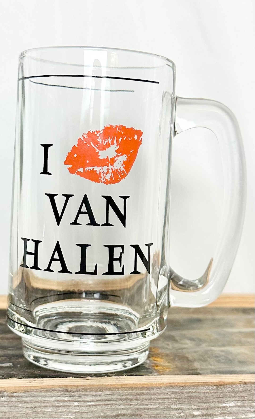 Vintage Rare VAN HALEN Glass Pint Mug With Handle - Etsy