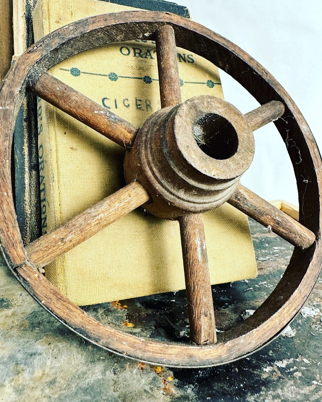 Wood Wagon Wheel, Vintage, Primitive Wheel, Farmhouse Decoration ...