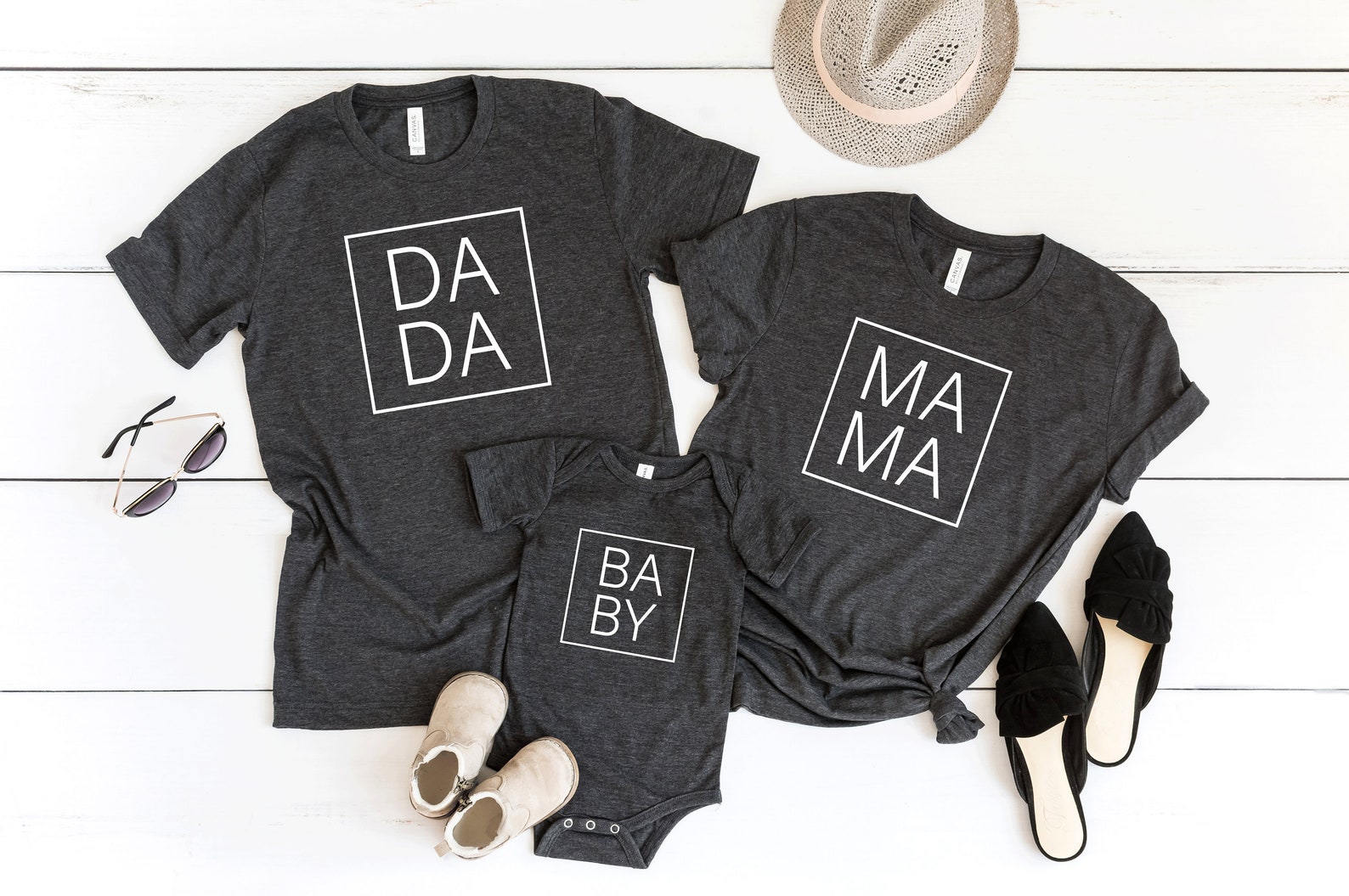 Mama Dada box tshirts customize Family tshirts New Baby | Etsy