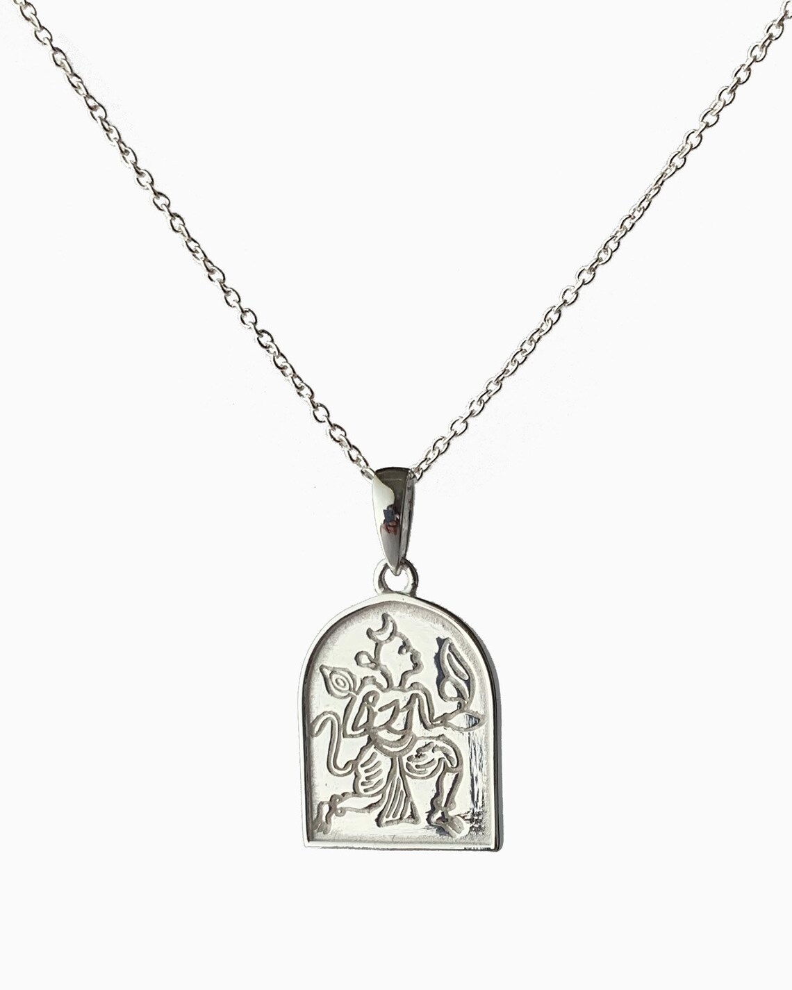 Hanuman Necklace Pendant Necklace in Sterling Silver and | Etsy
