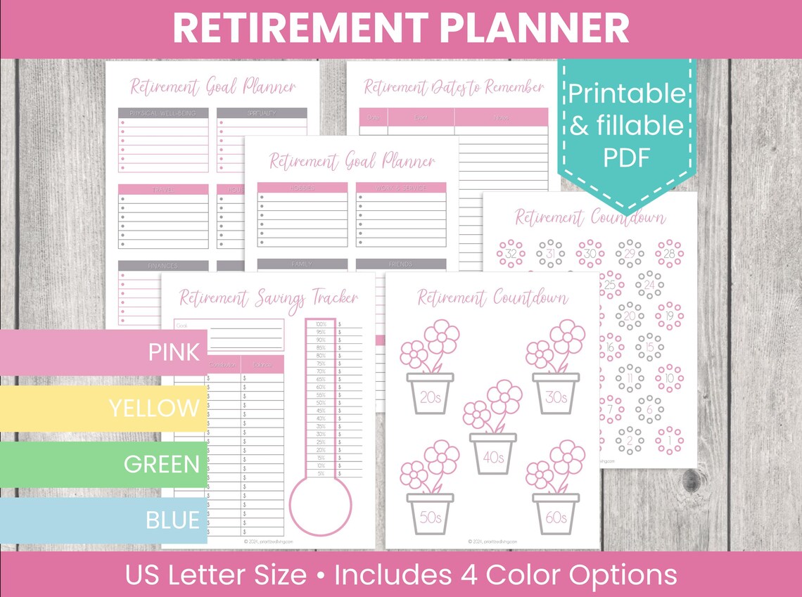 Retirement Planner Printable: Retirement Countdown, Retirement Tracker ...