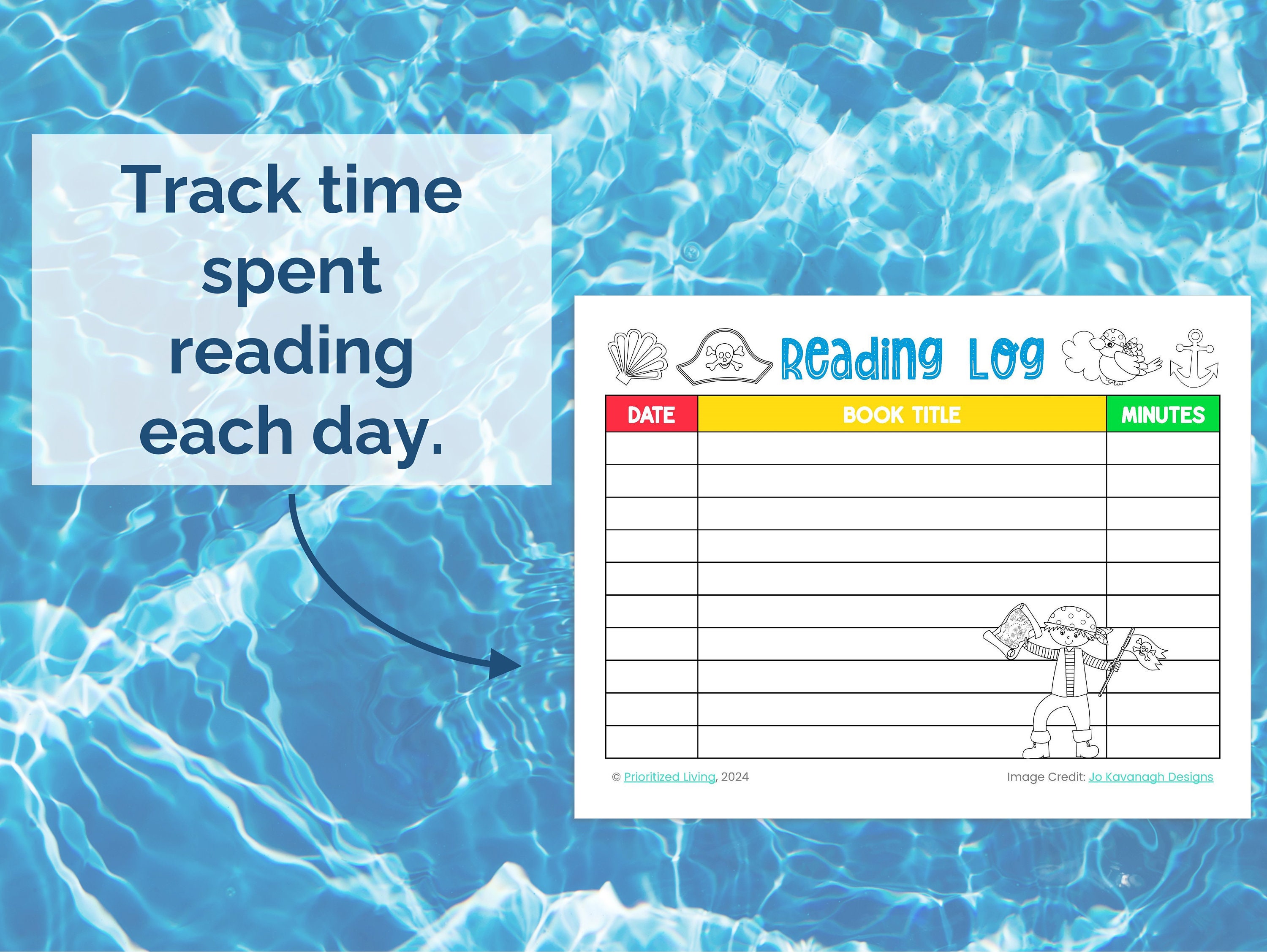 Reading Tracker Map Printable: Pirate Theme Kids Reading Book Log ...