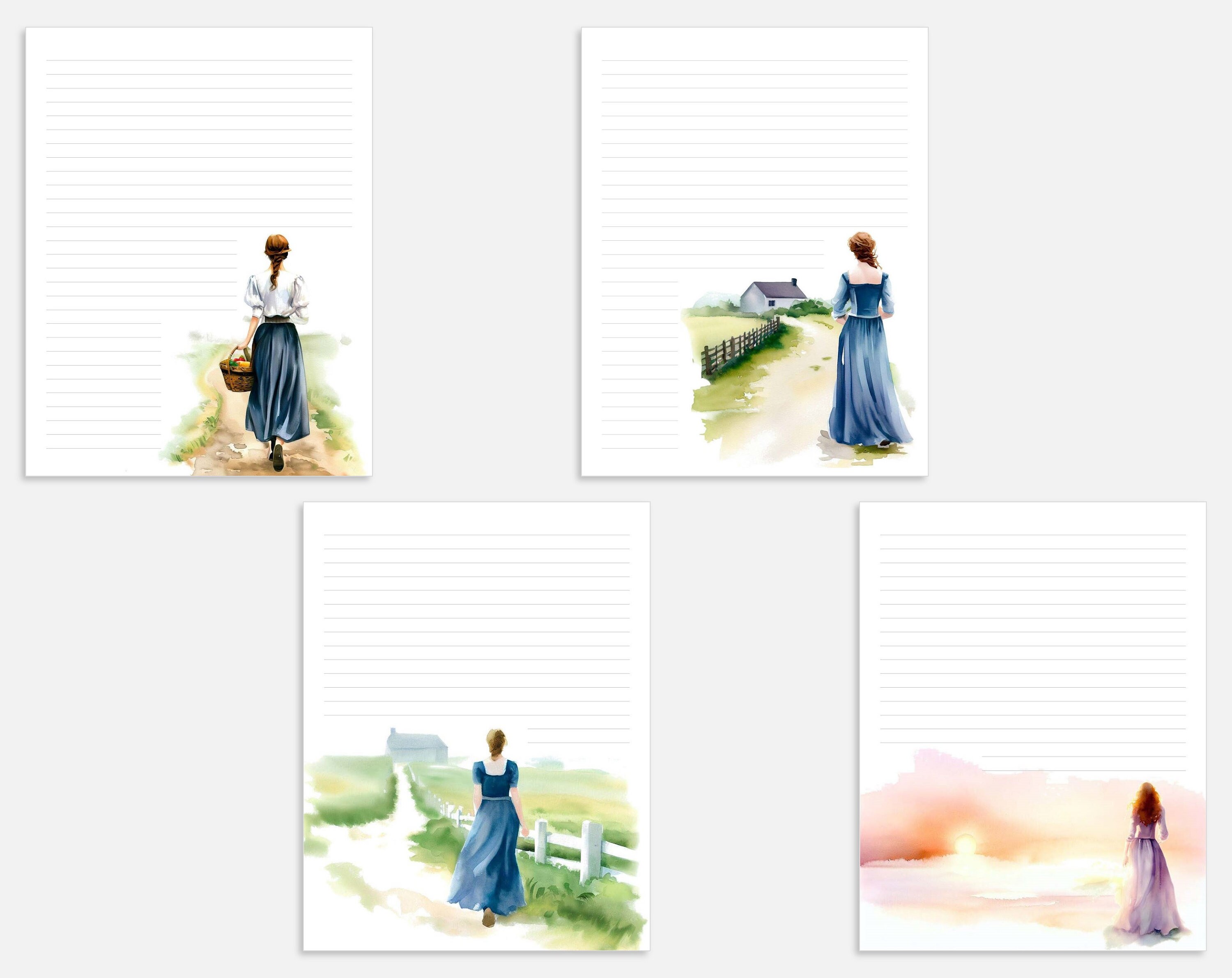 Printable Stationery Bundle: Landscapes Lined & Unlined, Letter-writing ...