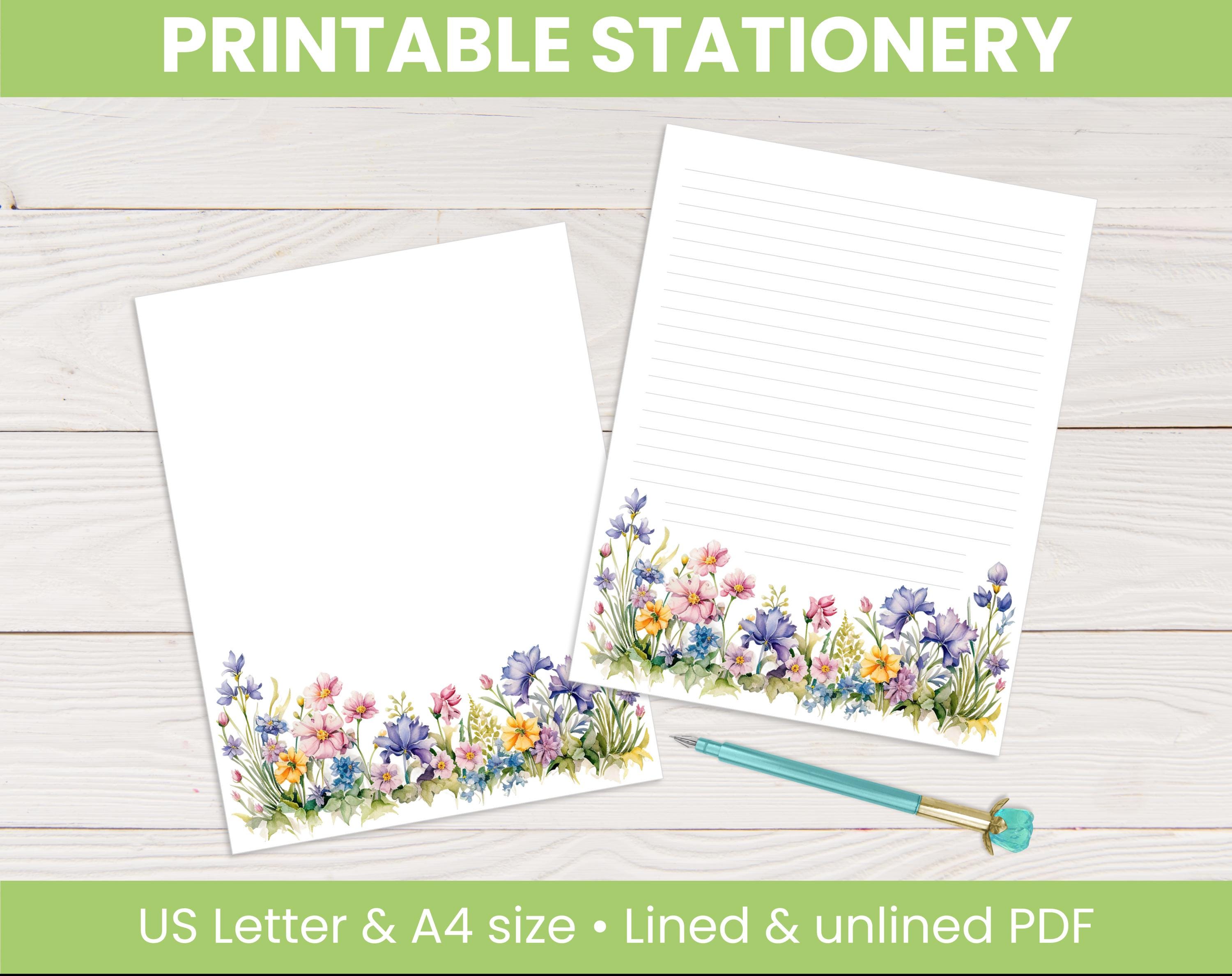 Printable Stationery: Wildflowers | Lined & Unlined, Floral Letter ...