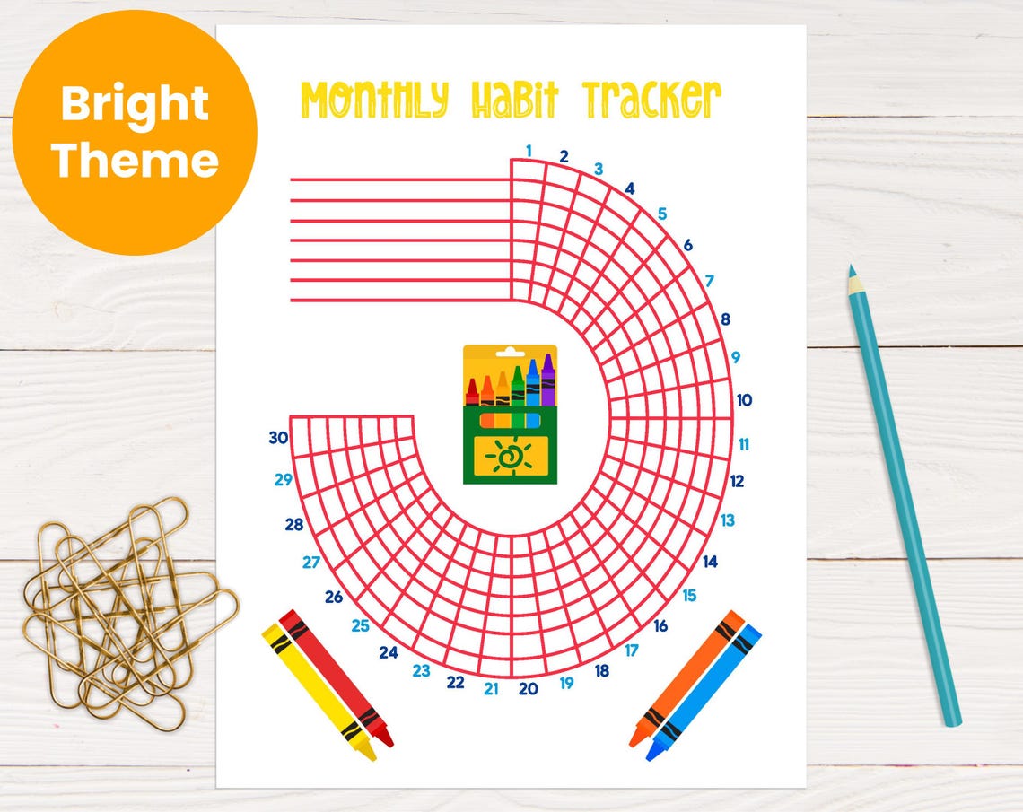 Habit Tracker Printable: 30-day Circle Tracker for Monthly Goals in 2 ...