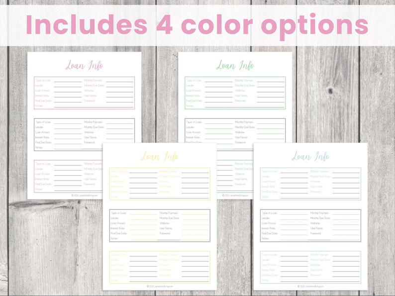 Printable LOAN ACCOUNT INFO Tracker: Loan Account List, Loan Details ...