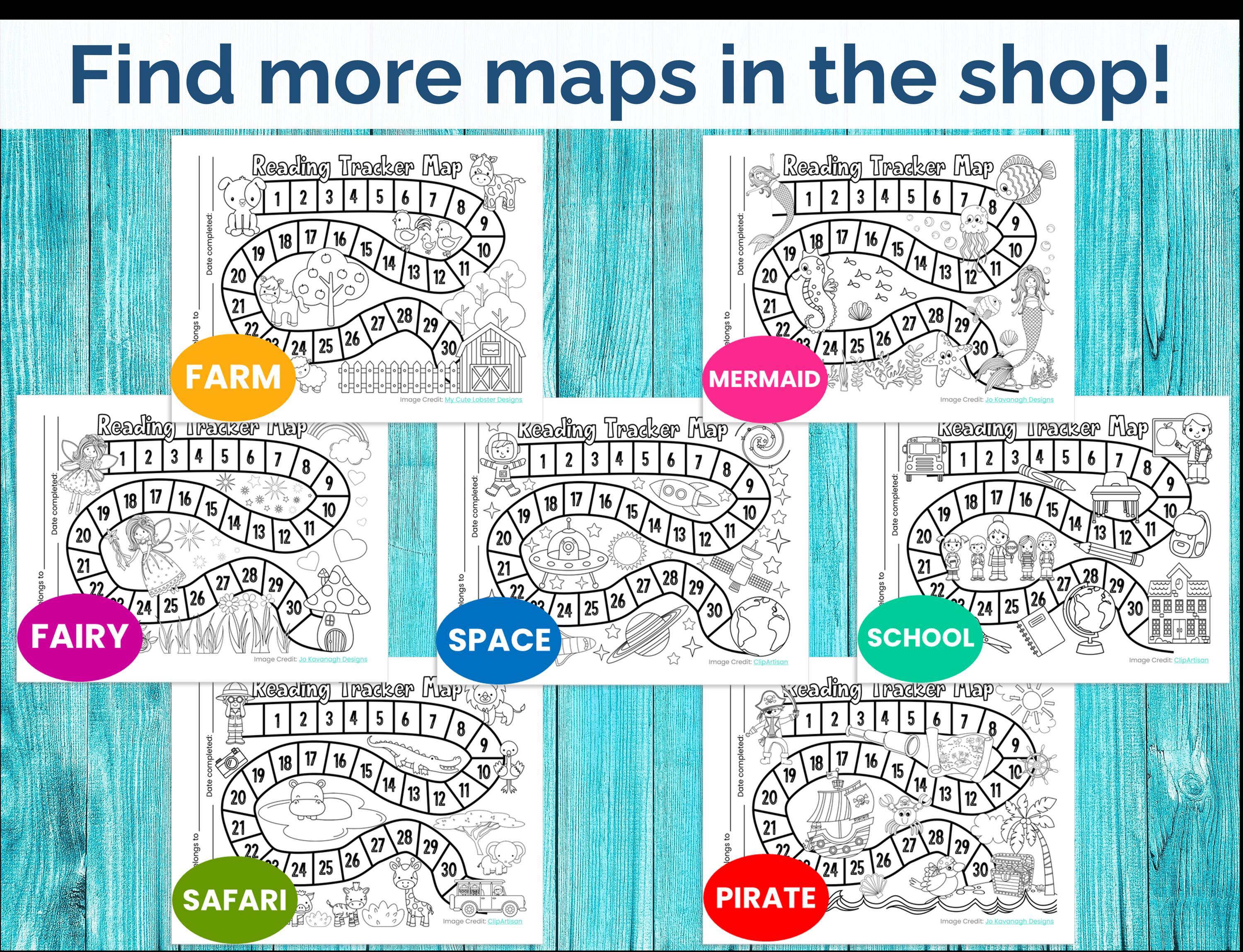 Space Theme Reading Tracker Map Printable: Kids Reading Log & Reward ...