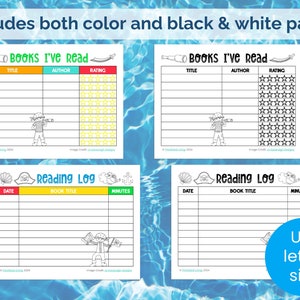 Pirate Theme Reading Tracker Map Printable: Kids Reading Log & Reward ...