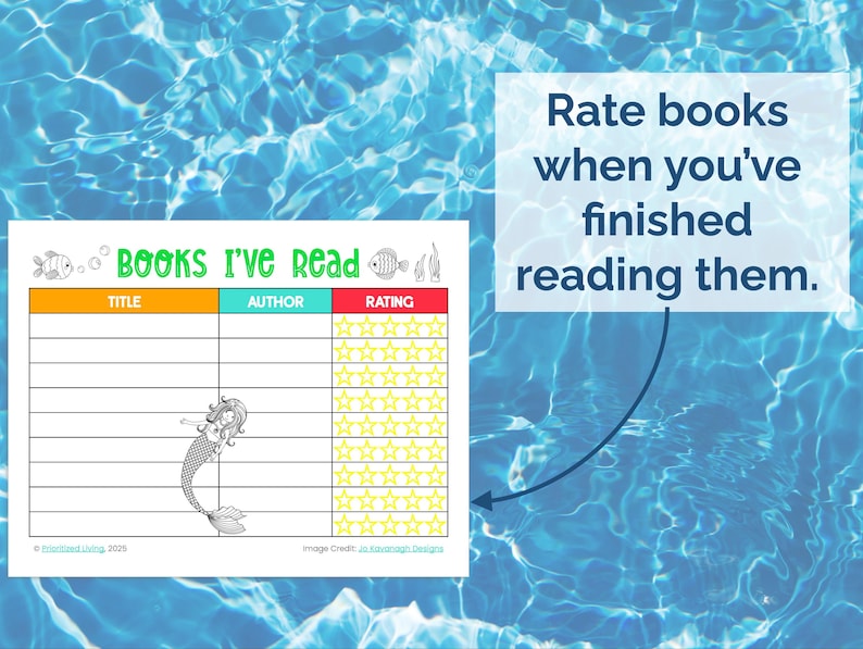Reading Tracker Map Printable: Mermaid Theme | Kids Reading Book Log ...