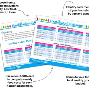 Printable GROCERY BUDGET Calculator | Family Food Budget Calculator ...