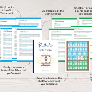Catholic Bible Reading Tracker Printable: 73 Books, Chapter Checklist ...