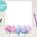 Printable Stationery: Hydrangea | Lined & Unlined, Floral Letter ...