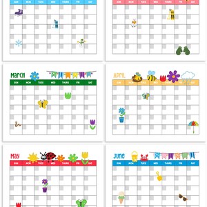 Undated Monthly Calendars Printable: Blank & Colorful | Perfect for ...