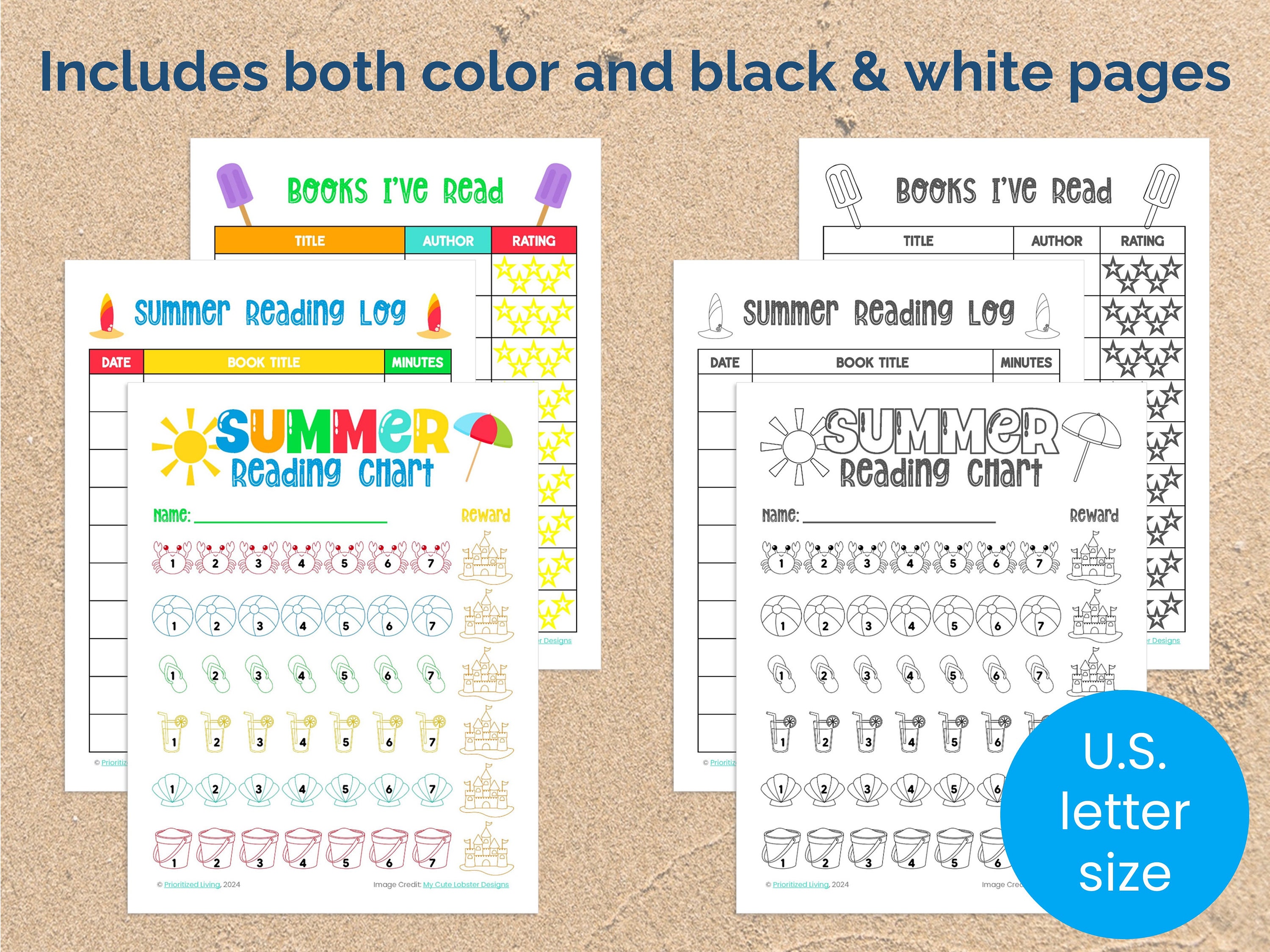 Kid's Summer Reading Chart Printable: Color and Black and White ...