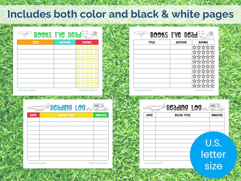 Reading Tracker Map Printable: Safari Theme | Kids Reading Book Log ...