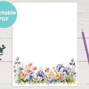 Printable Stationery: Wildflowers | Lined & Unlined, Floral Letter ...