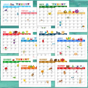 Undated Monthly Calendars Printable: Blank & Colorful | Perfect for ...