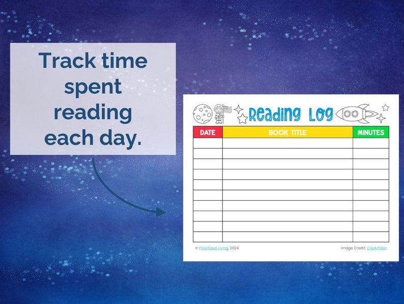 Space Theme Reading Tracker Map Printable: Kids Reading Log & Reward ...
