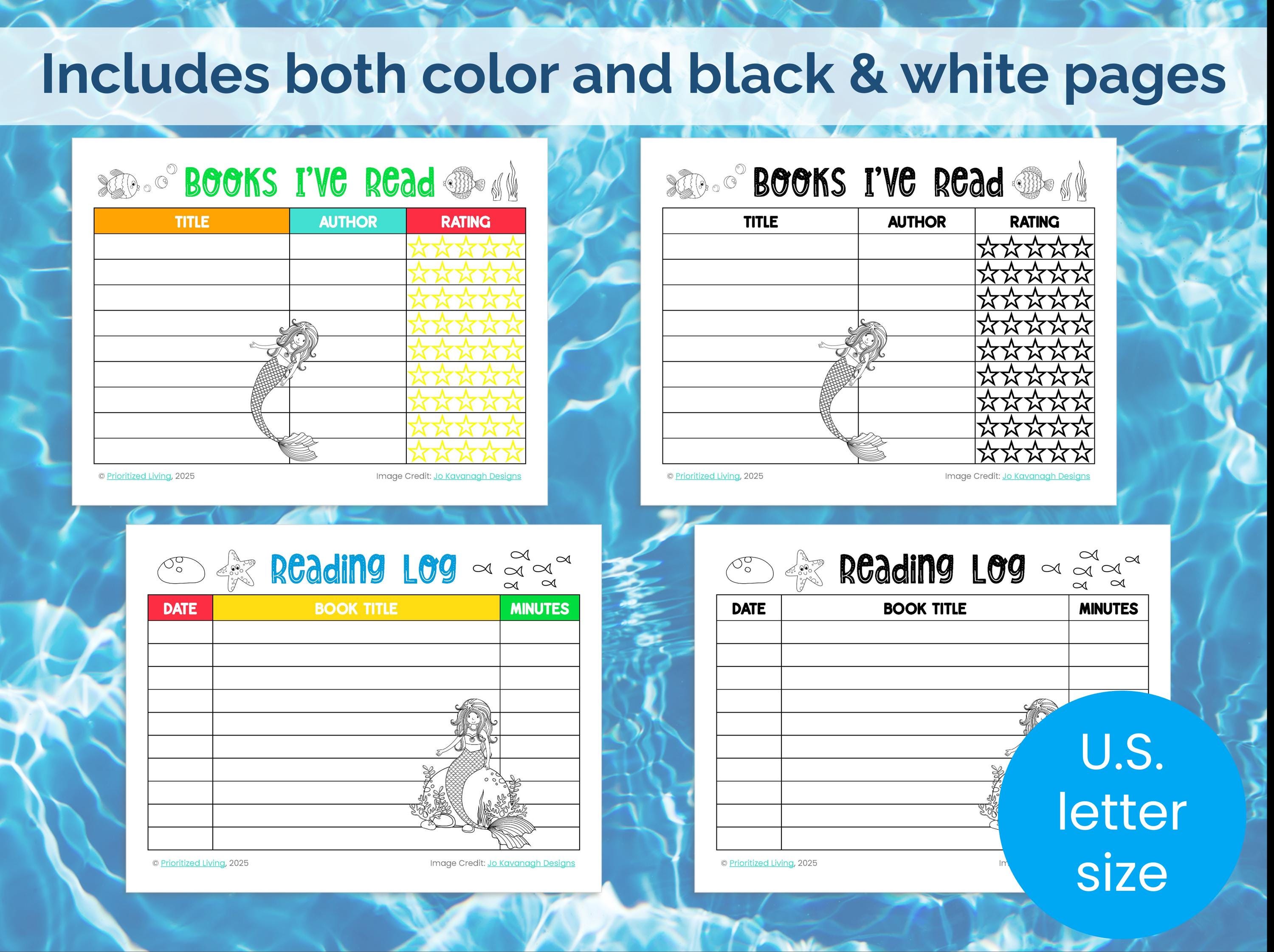 Reading Tracker Map Printable: Mermaid Theme | Kids Reading Log ...