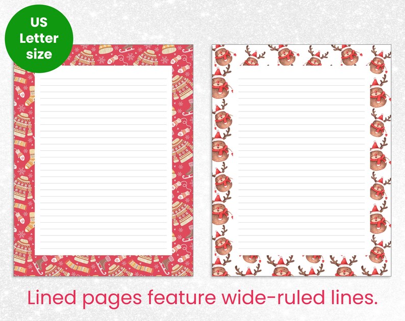 Printable Stationery: Festive Christmas Bundle | Letter-writing Paper ...