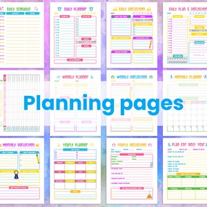 Kid's Planner Printable Bundle: Chore Chart, Habit Tracker, Calendar ...