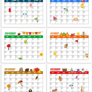 Undated Monthly Calendars Printable: Blank & Colorful | Perfect for ...