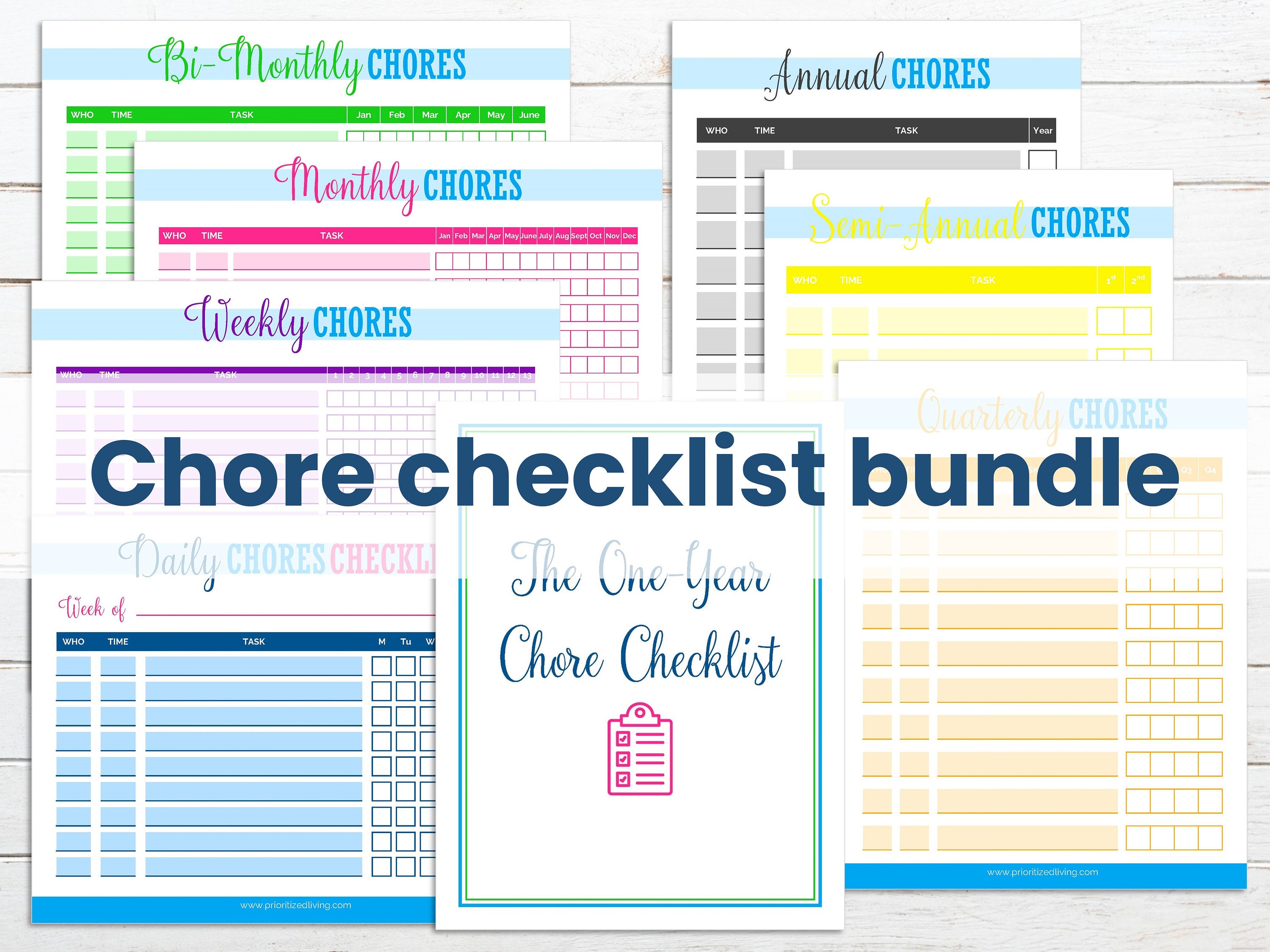 Printable CHORE CHARTS & Cleaning Checklist: Editable Cleaning Planner ...