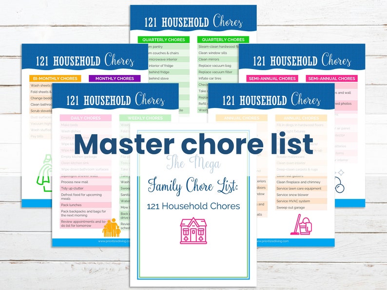 Printable CHORE CHARTS & Cleaning Checklist: Editable Cleaning Planner ...