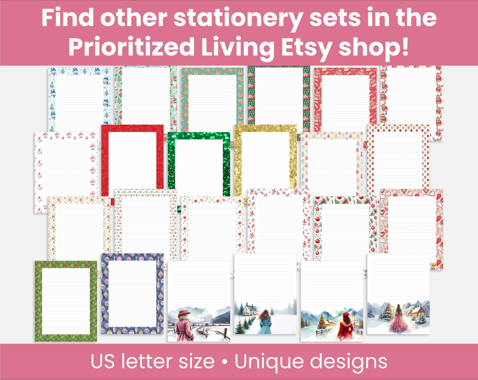 Printable Stationery: Festive Christmas Bundle | Letter-writing Paper ...