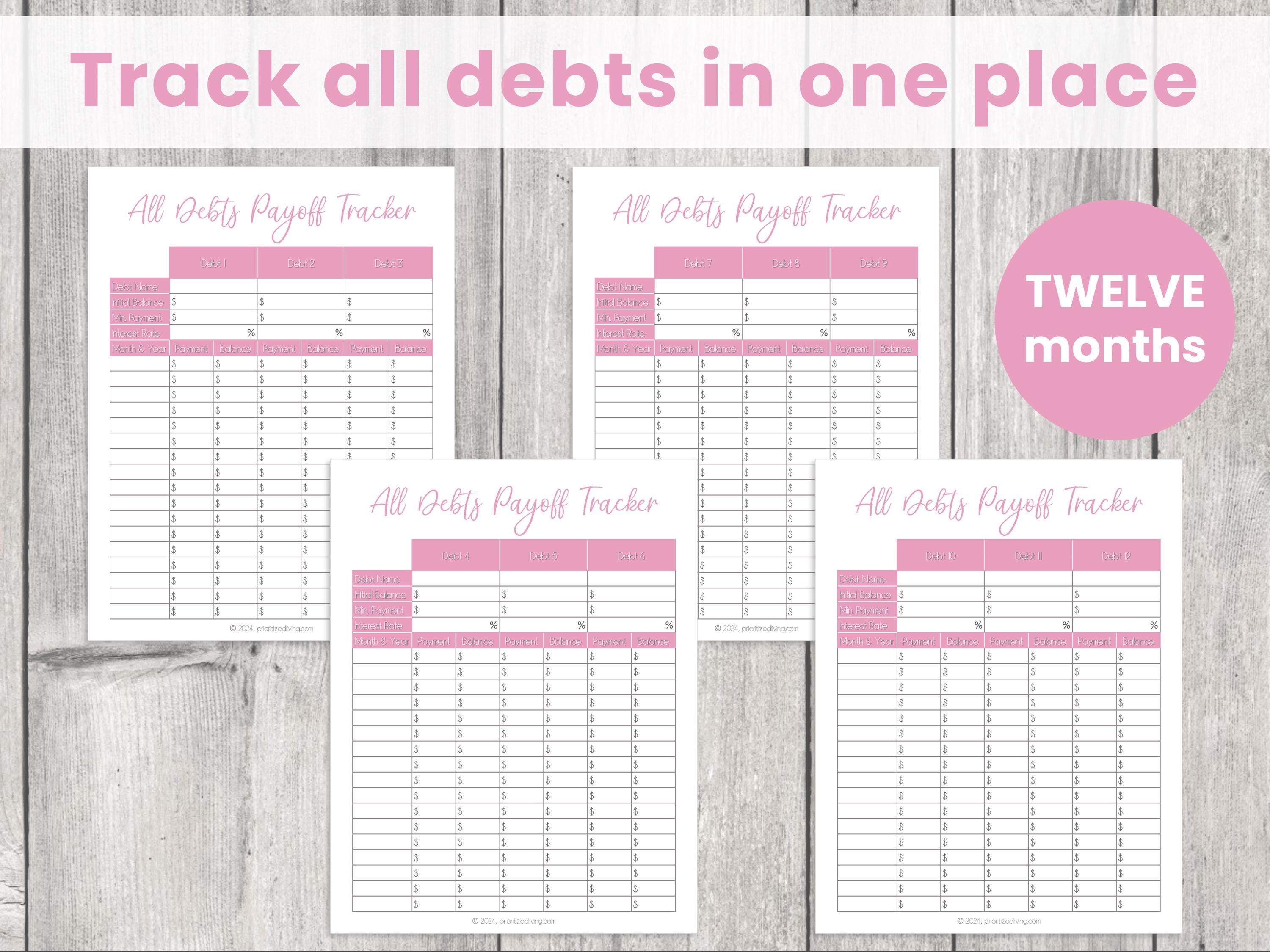 Debt Payoff Trackers Printable: Debt Thermometer & All Debts Tracker ...