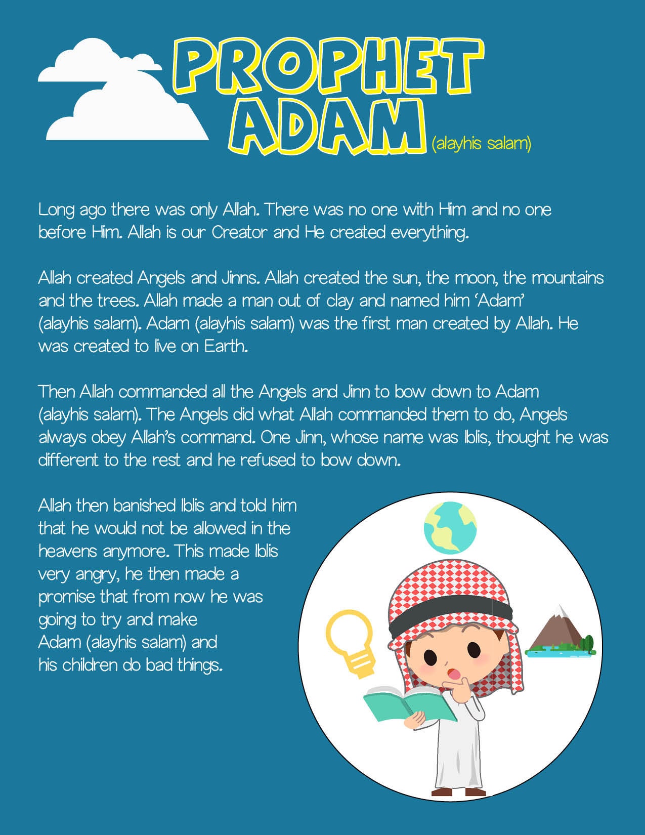 Prophet Adam Children's Activity Book I Printable I Islamic Learning I ...