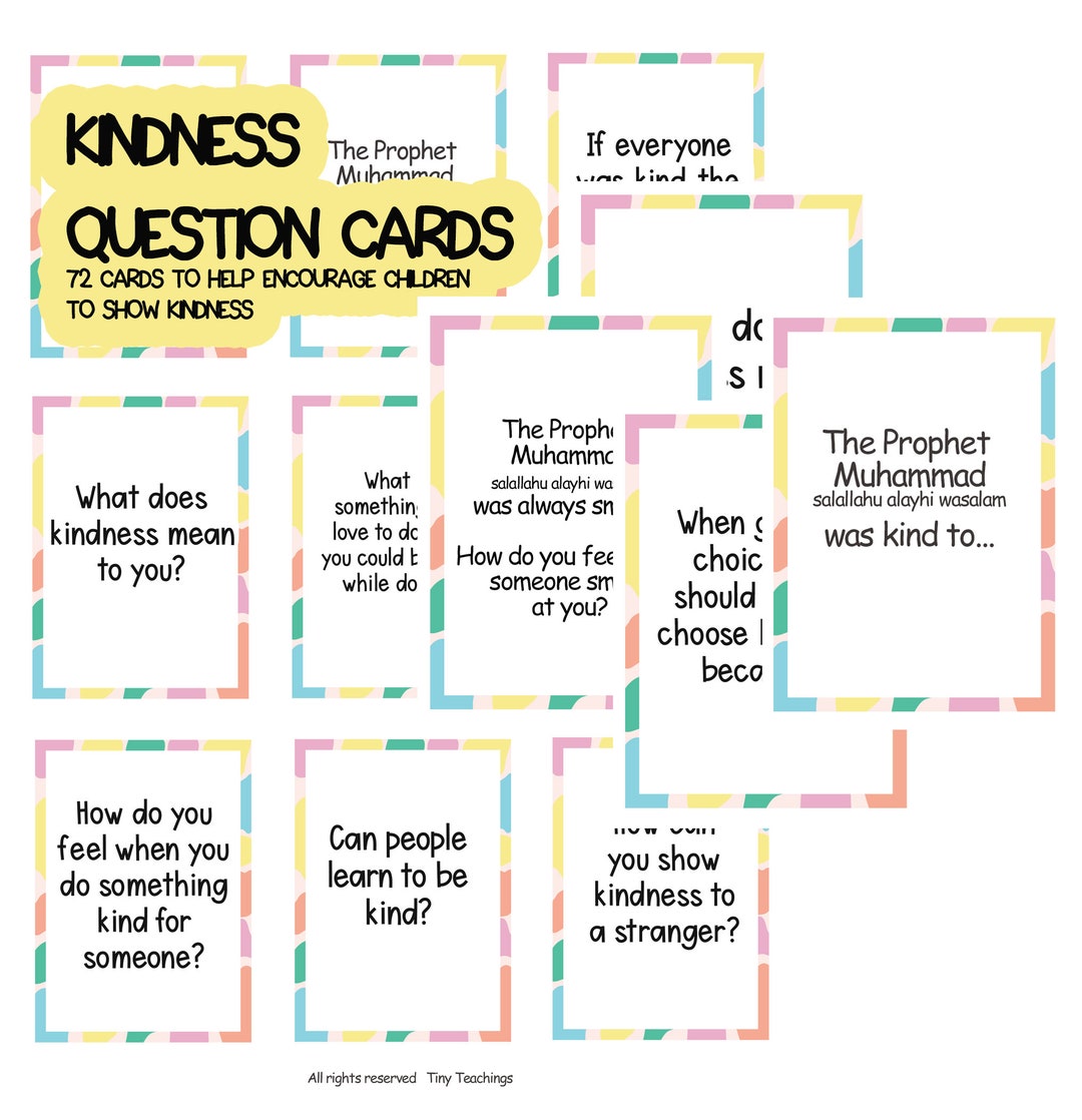 72 Islamic Flash Cards Printable I Sunnah and Kindness I Prophet ...